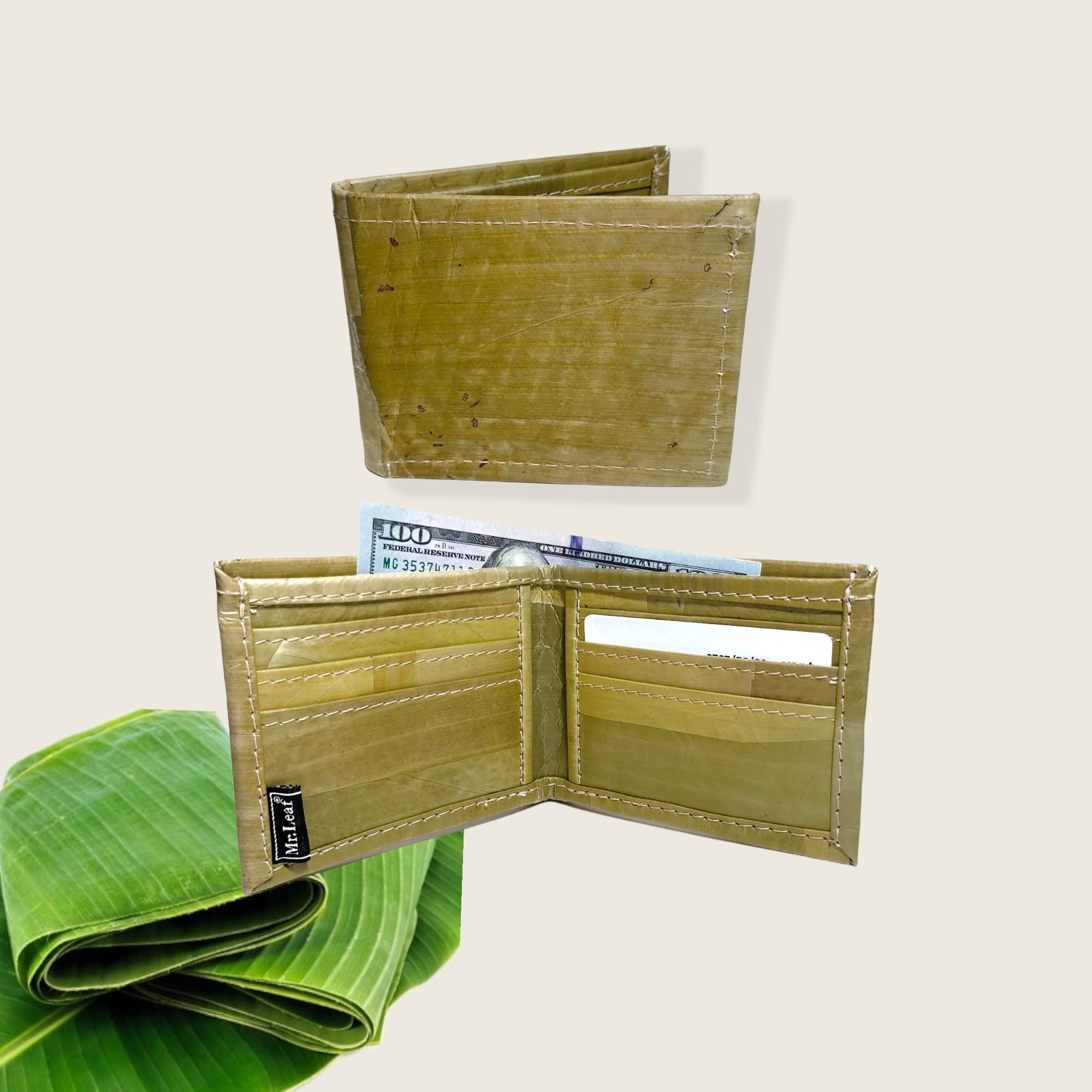 Real Leaf Wallet Leaf Leather Men's Wallet Handmade | Etsy