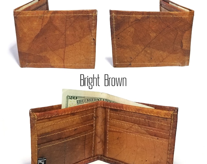 Real Leaf Wallet, Leaf Leather Men's Wallet, Handmade Wallet, Men's ...