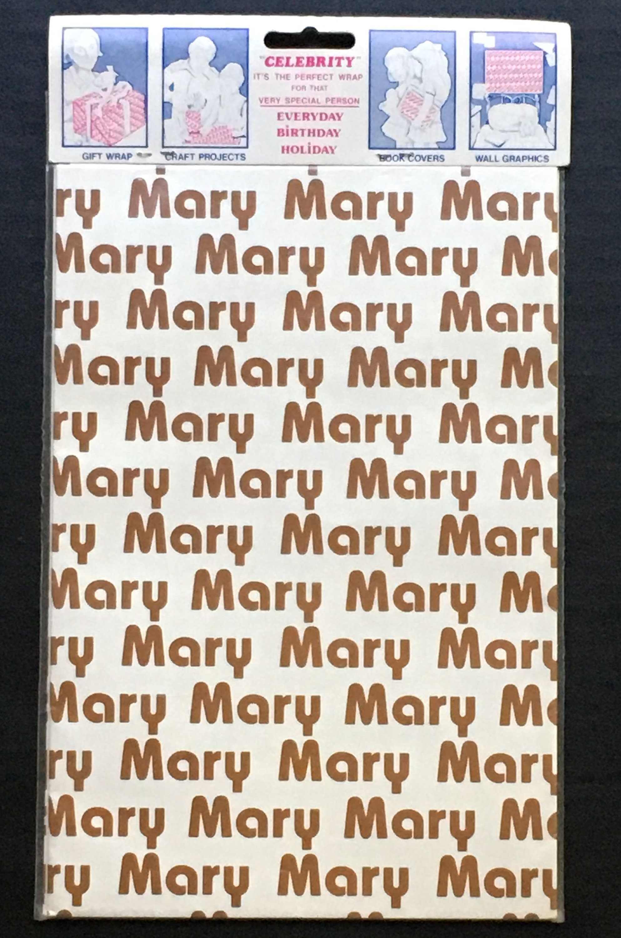 Vintage 1970's WRAPPING PAPER Celebrity Personalized Gift Wrap Name ...