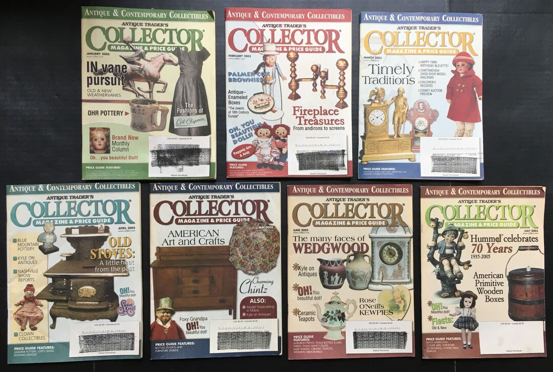 7 Vintage Antique Trader's COLLECTOR Magazine & Price Guide Antiques ...