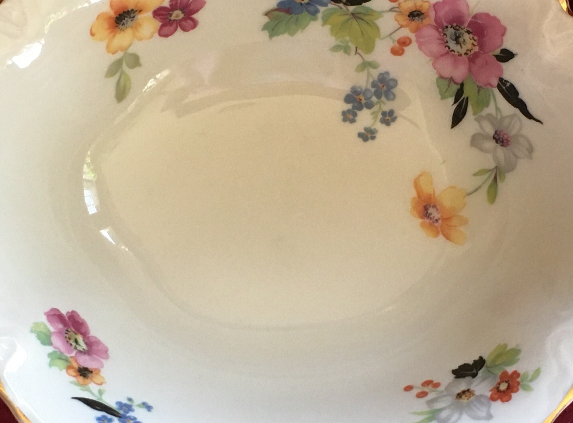 Vintage WARWICK CHINA 9 Vegetable Bowl Dish Floral Gold Trim Made in ...