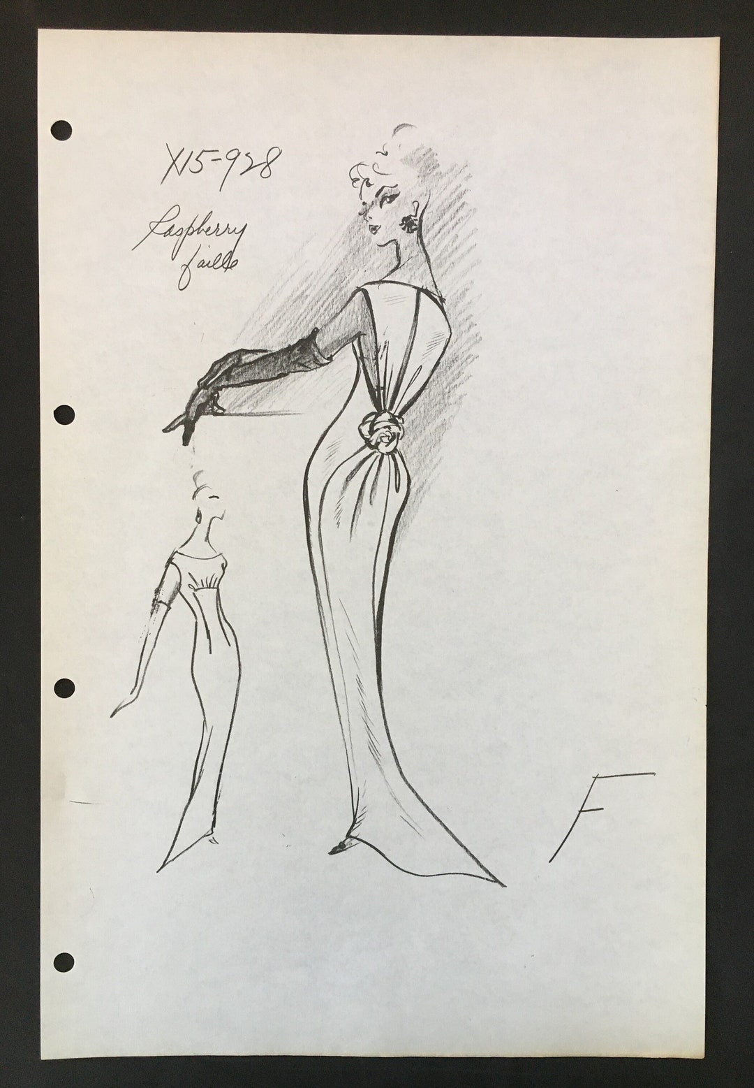 Vintage Hubert Givenchy FASHION Designer STAT SHEET Sketch Drawing ...