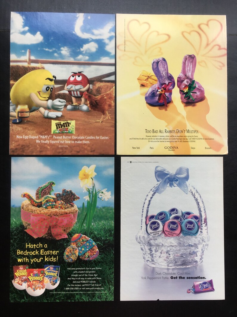 4 Vintage CANDY Magazine ADS Print Advertisements Easter Candies M&m's ...