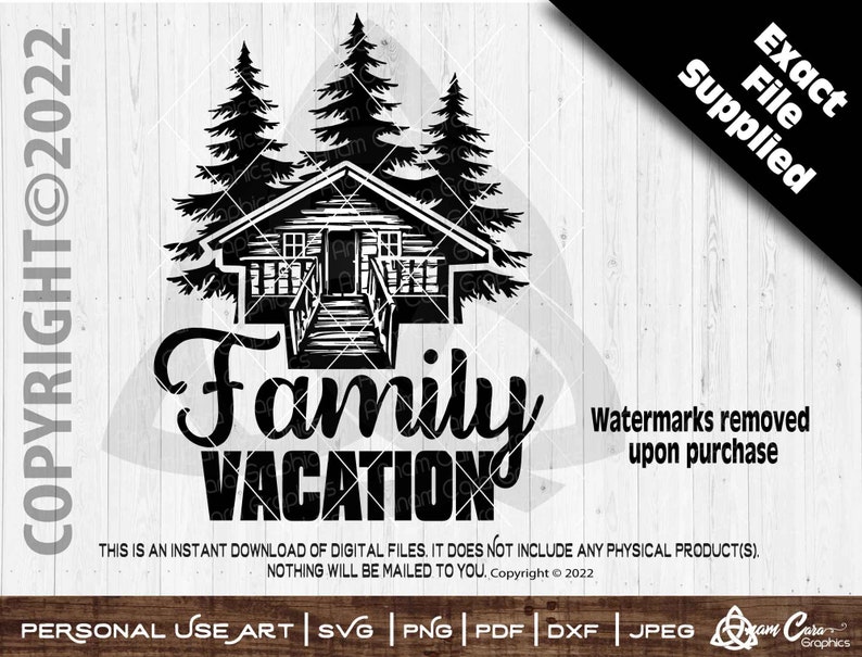Family Vacation Cabin 02 digital Design Cut File or Print YOU - Etsy