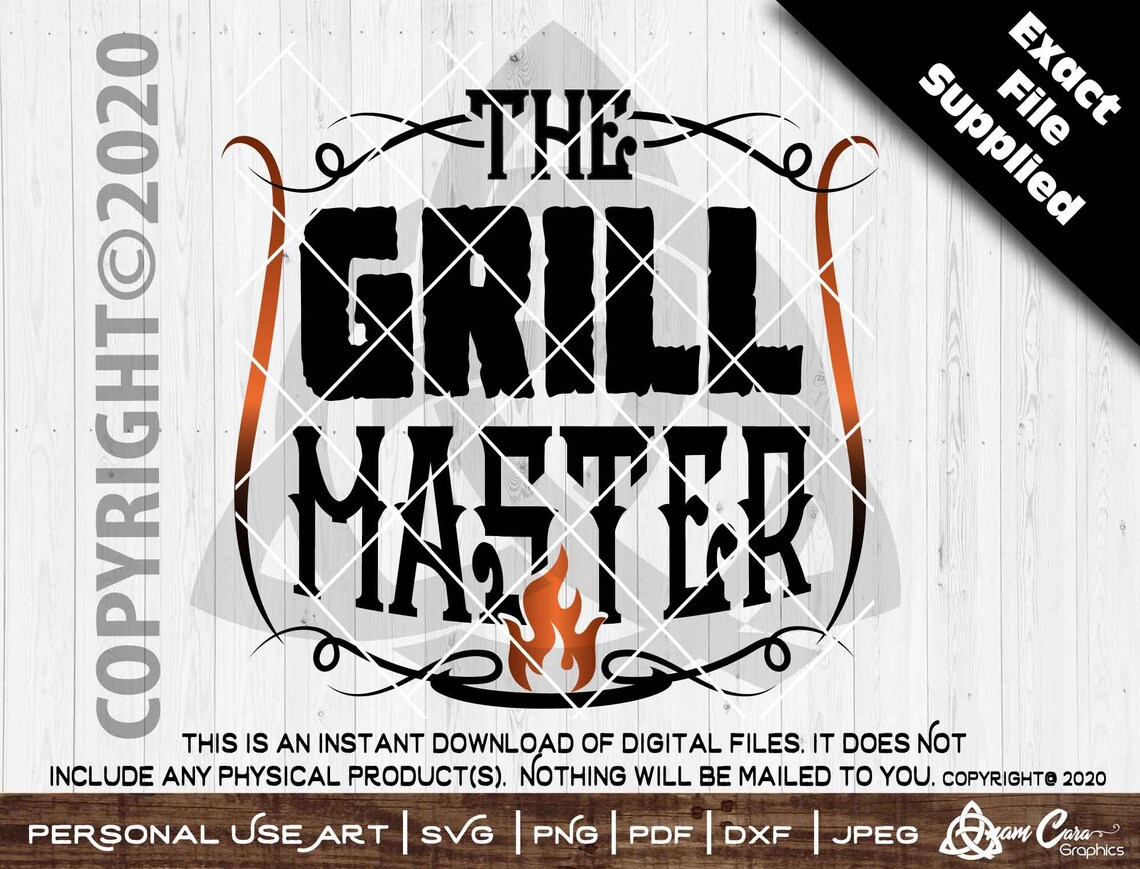 The Grill Master SVG Cut Or Print DIY Art BBQ Pit Master | Etsy