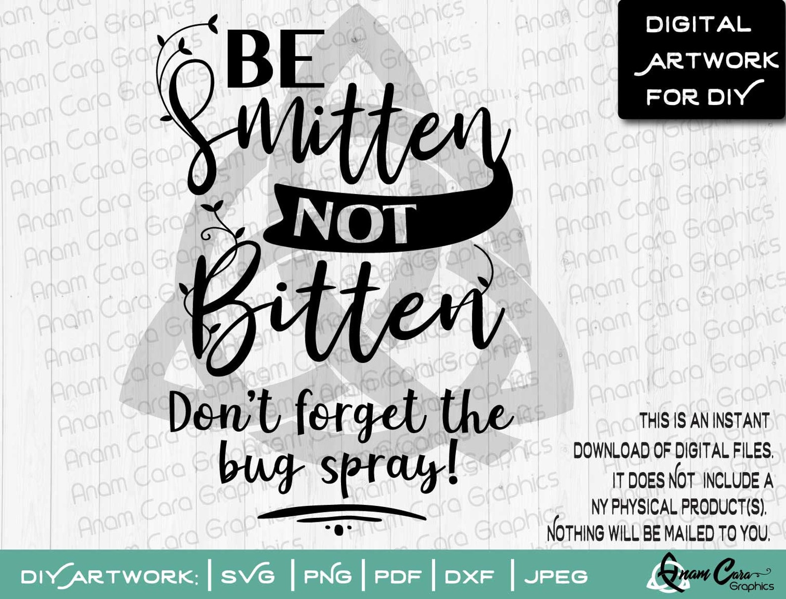 Be Smitten Not Bitten Don't Forget the Bug Spray SVG Cut - Etsy