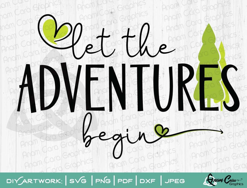 Let the Adventures Begin SVG Cut or Print DIY Art Adventure - Etsy
