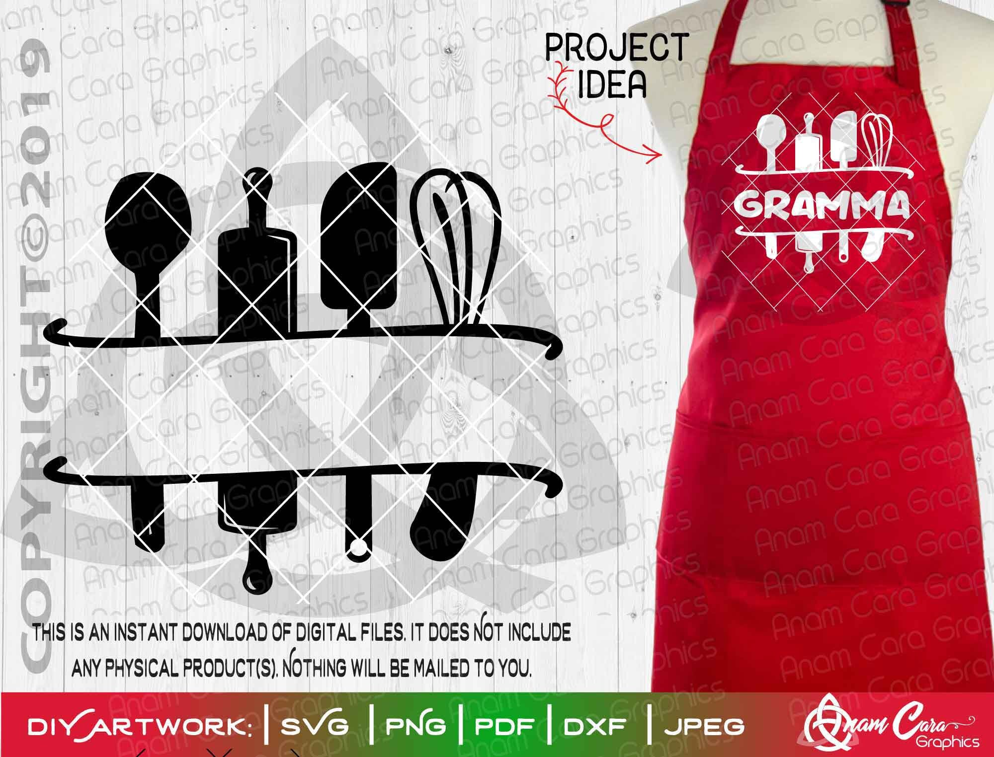 Baking Tools Open Split Monogram SVG Cut or Print DIY Art | Etsy