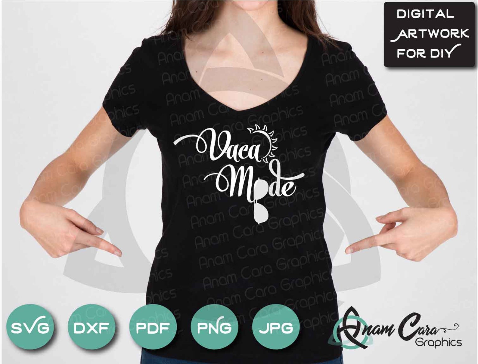 Vaca Mode SVG Cut or Print DIY Art Beach Summer Family - Etsy