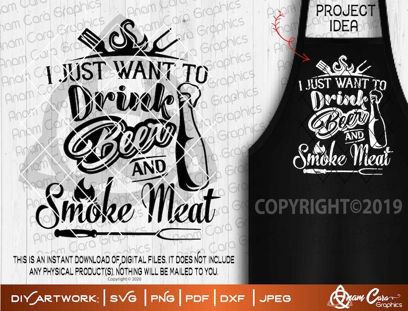 I Just Want to Drink Beer and Smoke Meat SVG Cut or Print - Etsy