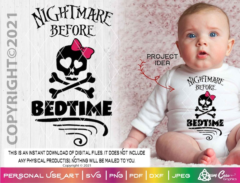 Nightmare Before Bedtime SVG Cut or Print DIY Art Funny | Etsy