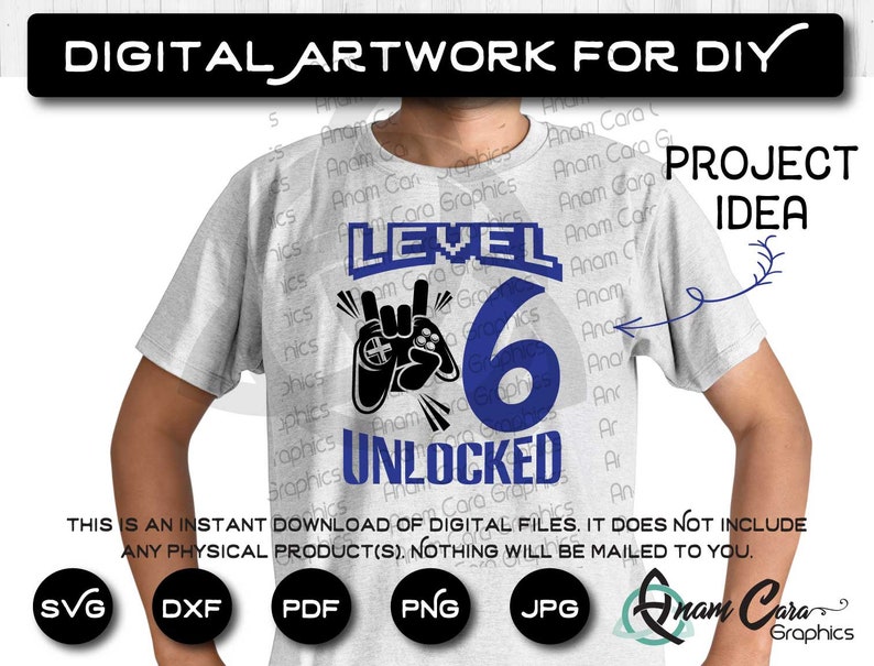 Level 6 Unlocked | SVG Cut or Print DIY Art | 6th Sixth Video ...