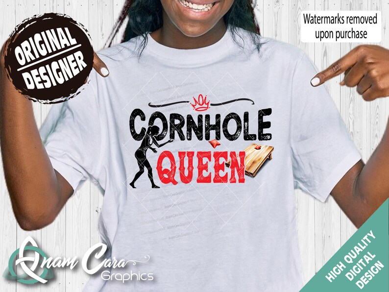 Cornhole Queen - Horizontal | Full Color PNG DTF Sublimation Print Art ...