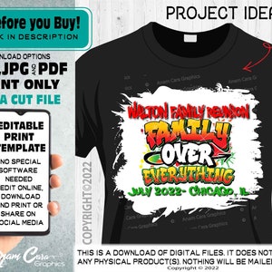 Family Over Everything EDITABLE Print Design Family Reunion - Etsy