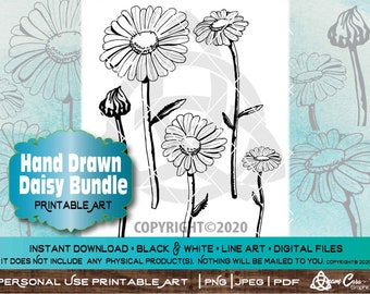 Daisy Digital Stamp | Etsy