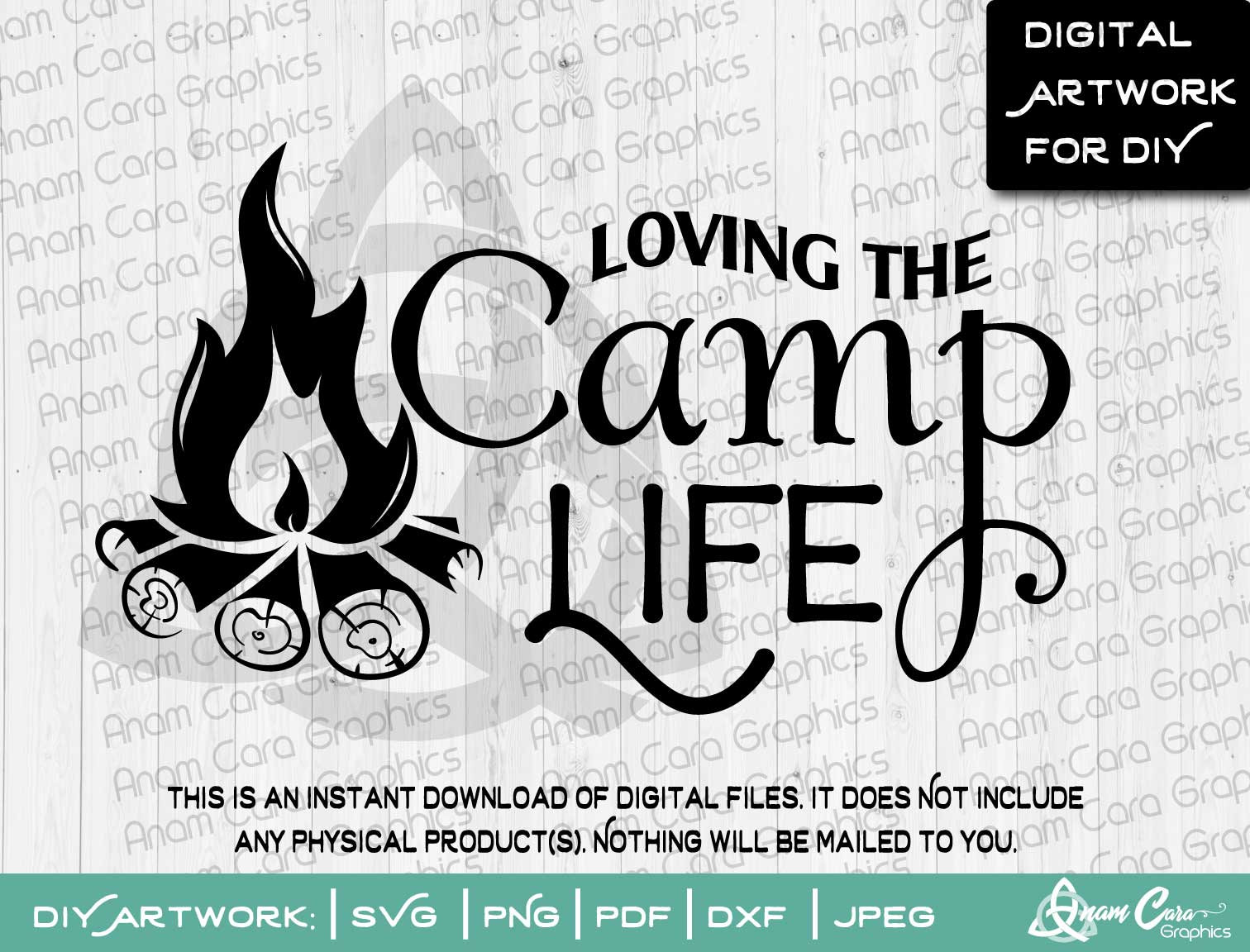 Loving the Camp Life SVG Cut or Print Diyart Happy Camper RV - Etsy