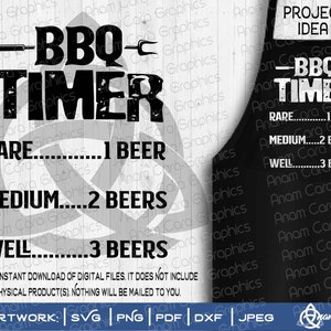 BBQ Timer Beer Gauge SVG Cut or Print DIY Art Funny Sarcastic Dad ...