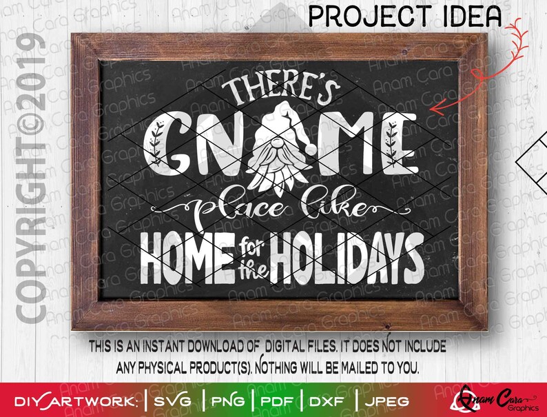 There's Gnome Place Like Home for the Holidays cut or - Etsy