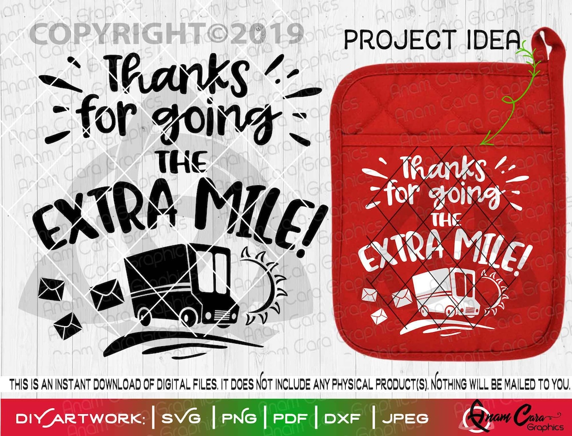 Thanks for Going the Extra Mile mail Carrier SVG Cut or | Etsy