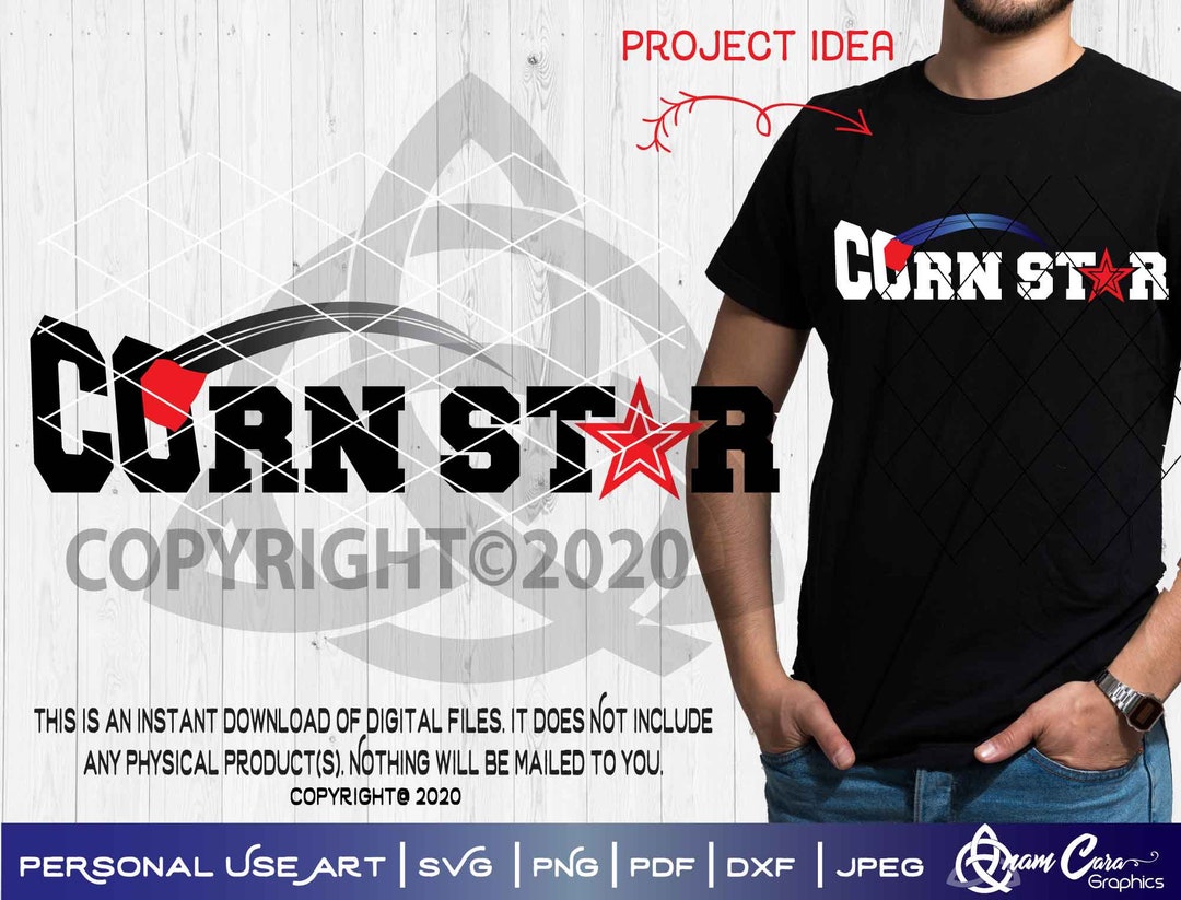 Corn Star Flying Bag SVG Cut or Print DIY Art Cornhole Bags Bean Bag ...