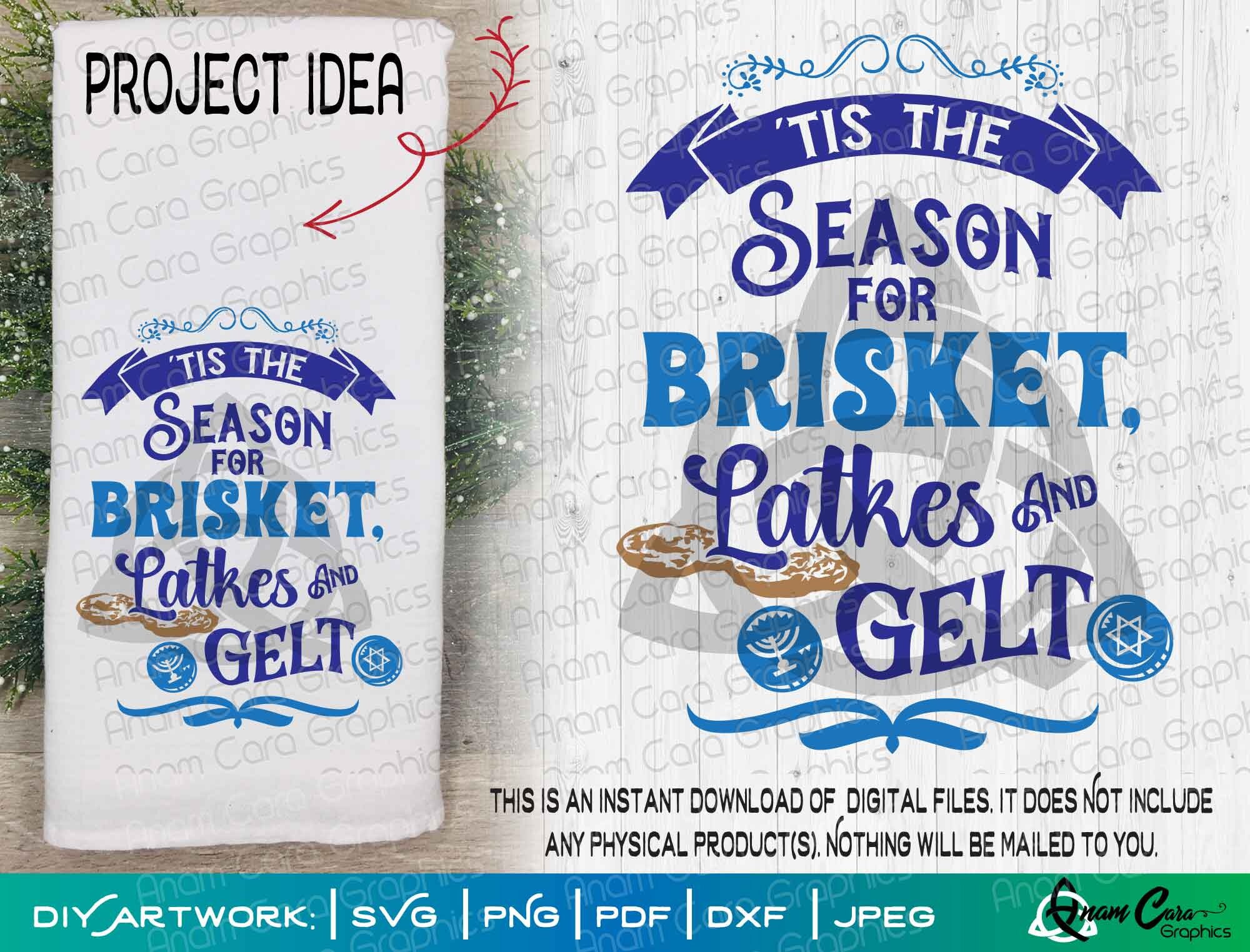 Tis the Season for Brisket Latkes and Gelt Cut or Print - Etsy