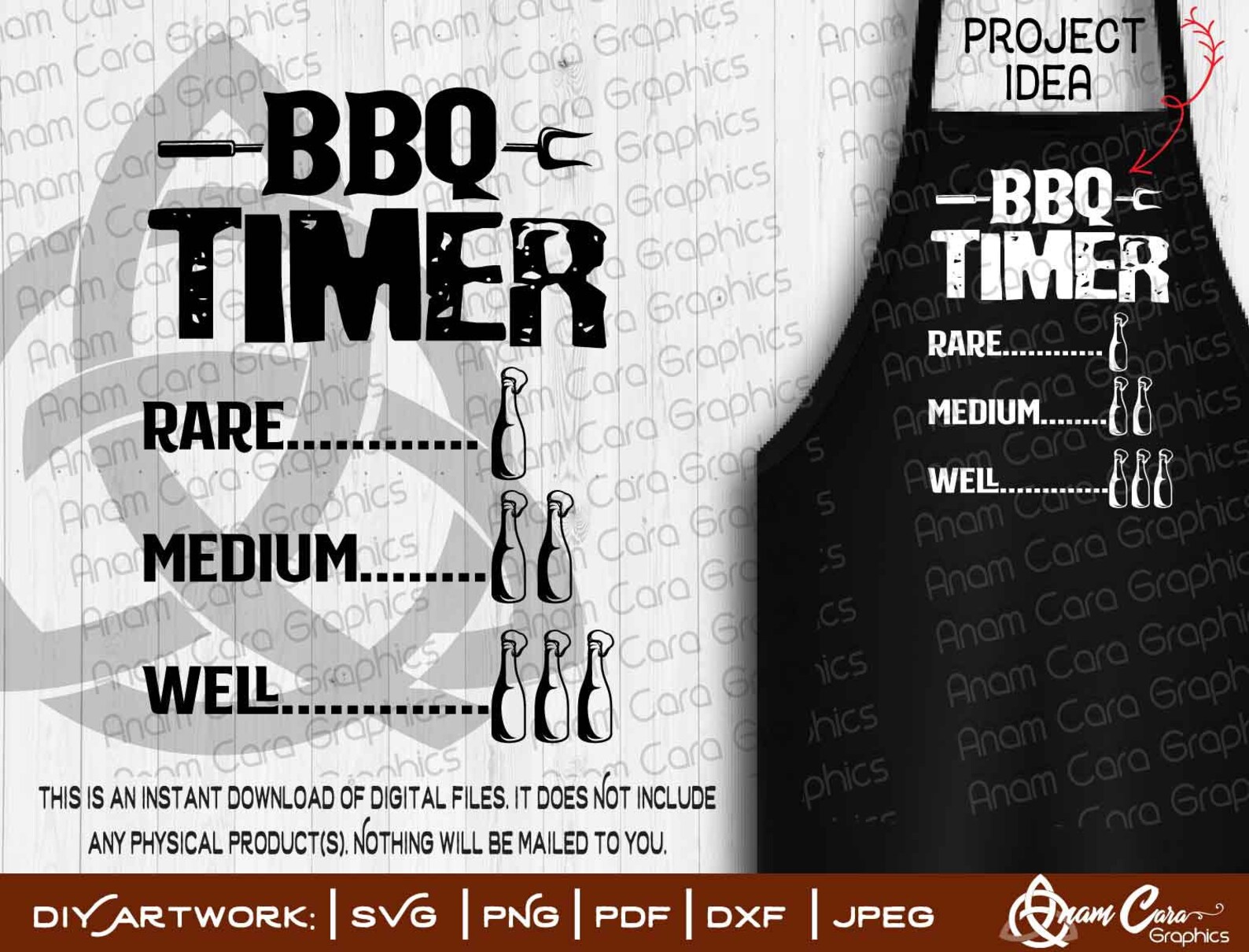 BBQ Timer Beer Gauge SVG Cut or Print DIY Art Funny | Etsy