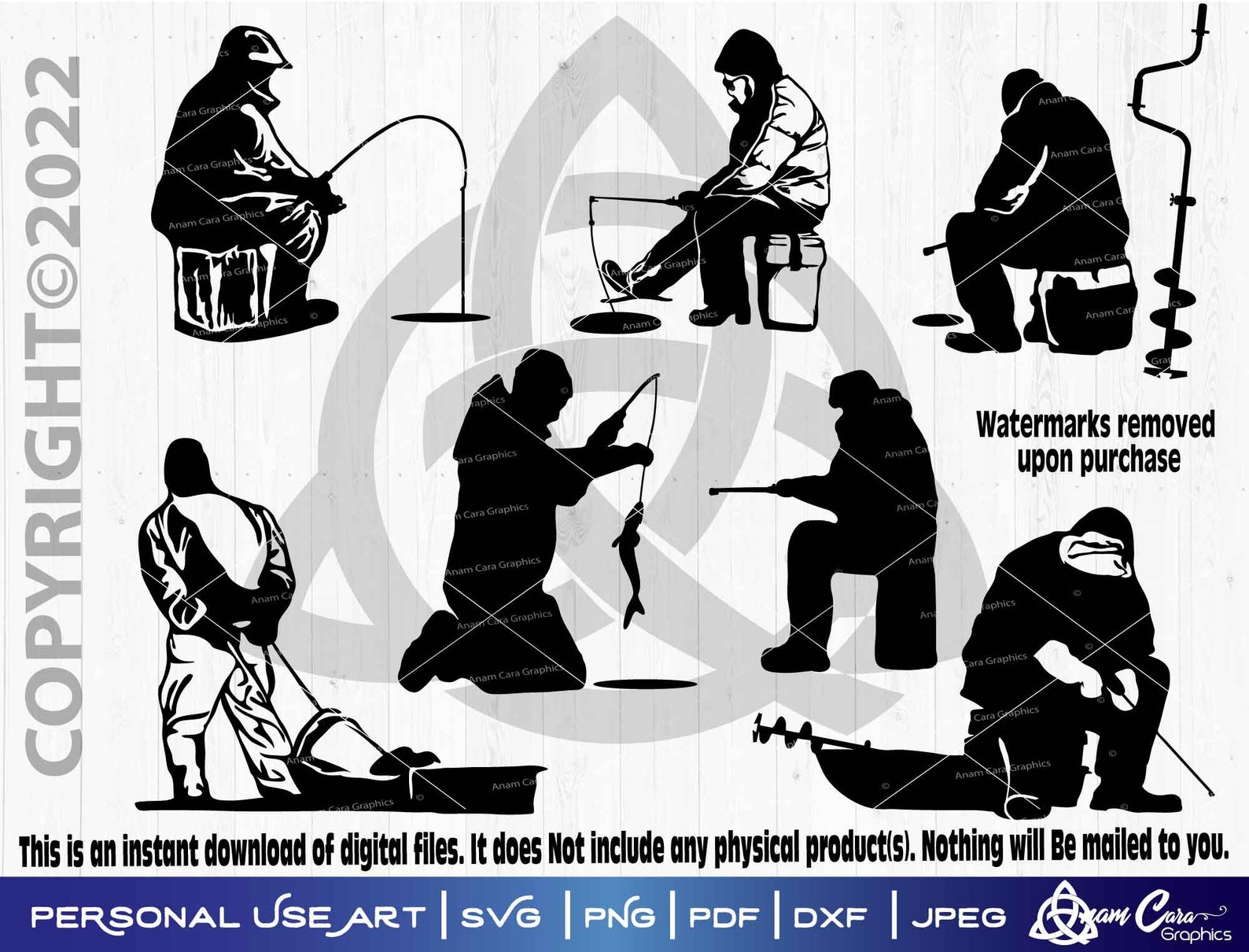 Ice Fishing SVG Bundle 02 Digital Designs Cut or Print - Etsy