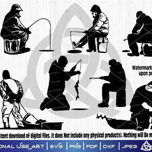 Ice Fishing SVG Bundle 02 - Digital Designs Cut or Print | Winter ...