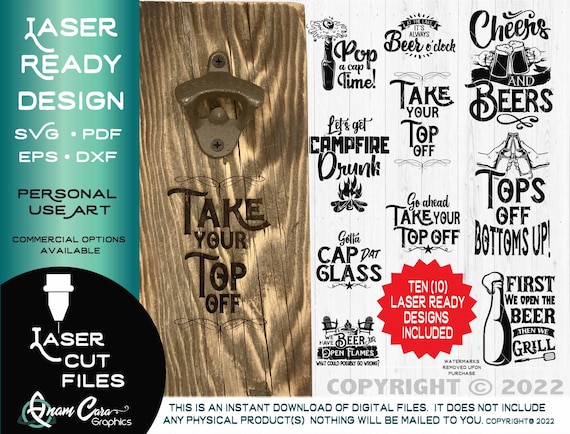 Beer Opener Laser Ready Engrave Files Ten 10 Designs Wall - Etsy