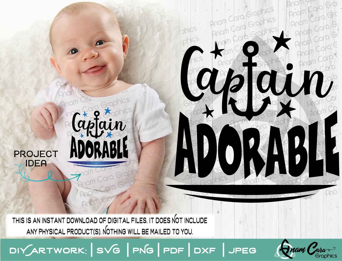 Captain Adorable SVG Cut or Print DIY Art Cute Fun Baby | Etsy