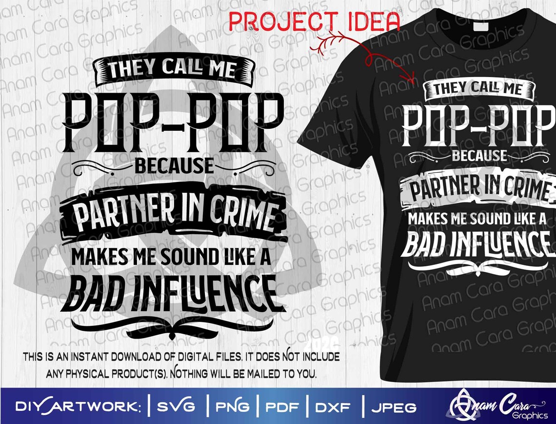 They Call Me Pop-pop Because Partner in Crime Makes Me Sound | Etsy