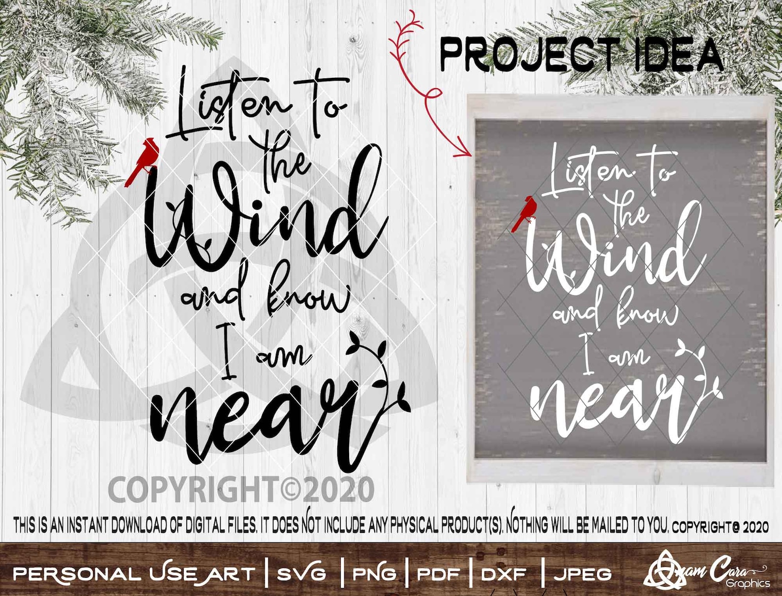 Listen to the Wind and Know I Am Near 02 | SVG Cut or Print Diyart in ...