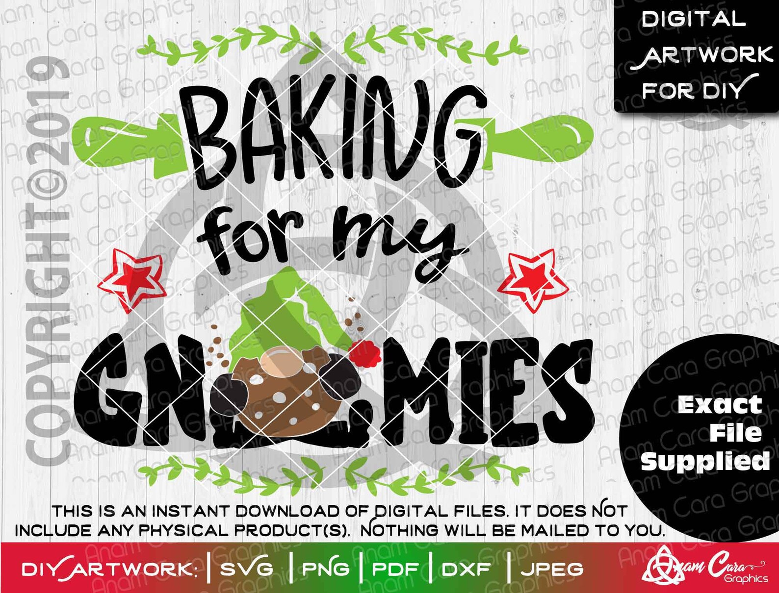 Baking for My Gnomies SVG Cut or Print Diyart Cute Garden | Etsy