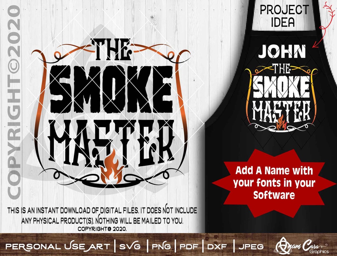 The Smoke Master Vintage SVG Cut or Print DIY Art BBQ Pit Master Grill ...