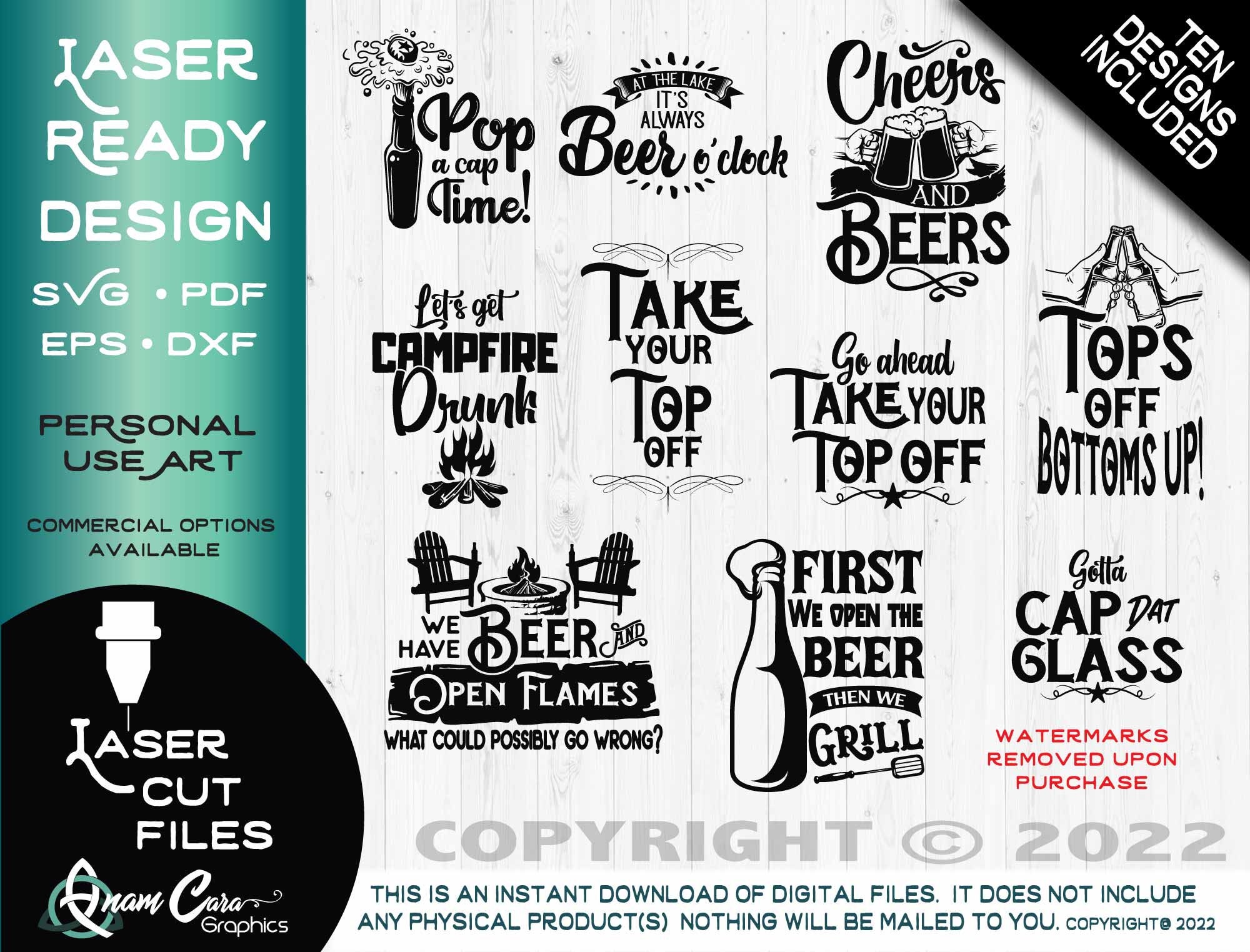Beer Opener Laser Ready Engrave Files - Ten 10 Designs | Wall Mounted ...