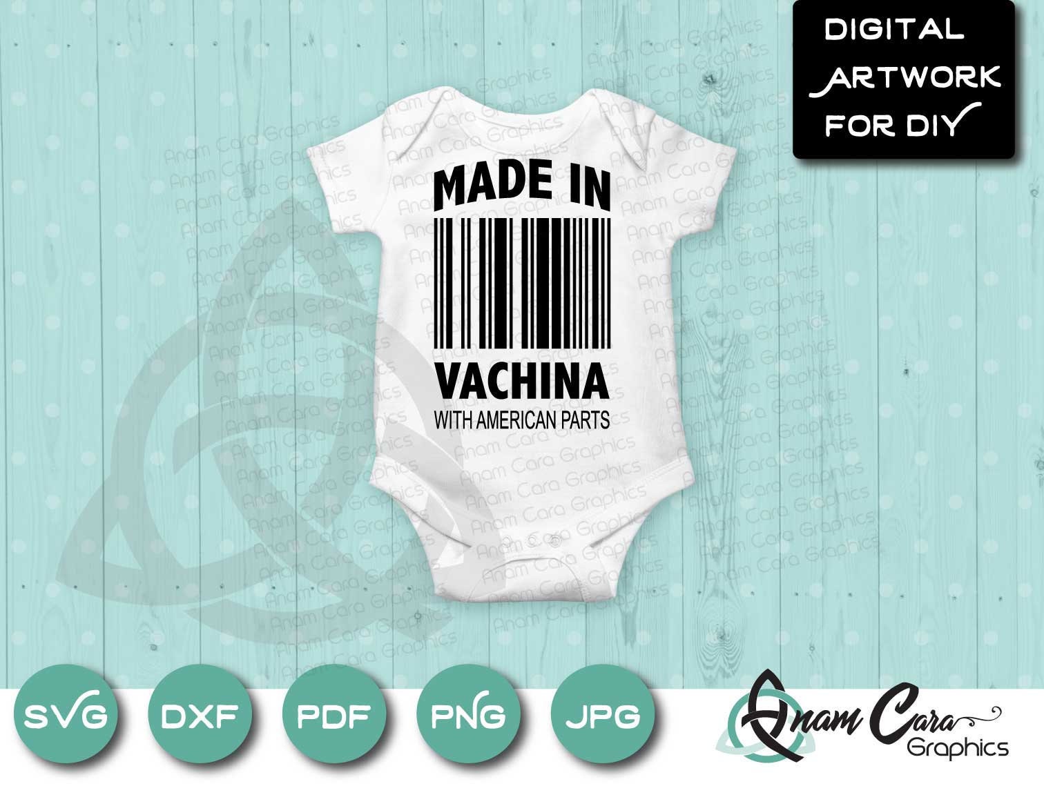 Made In Vachina With American Parts SVG Cut or Print DIY art | Etsy