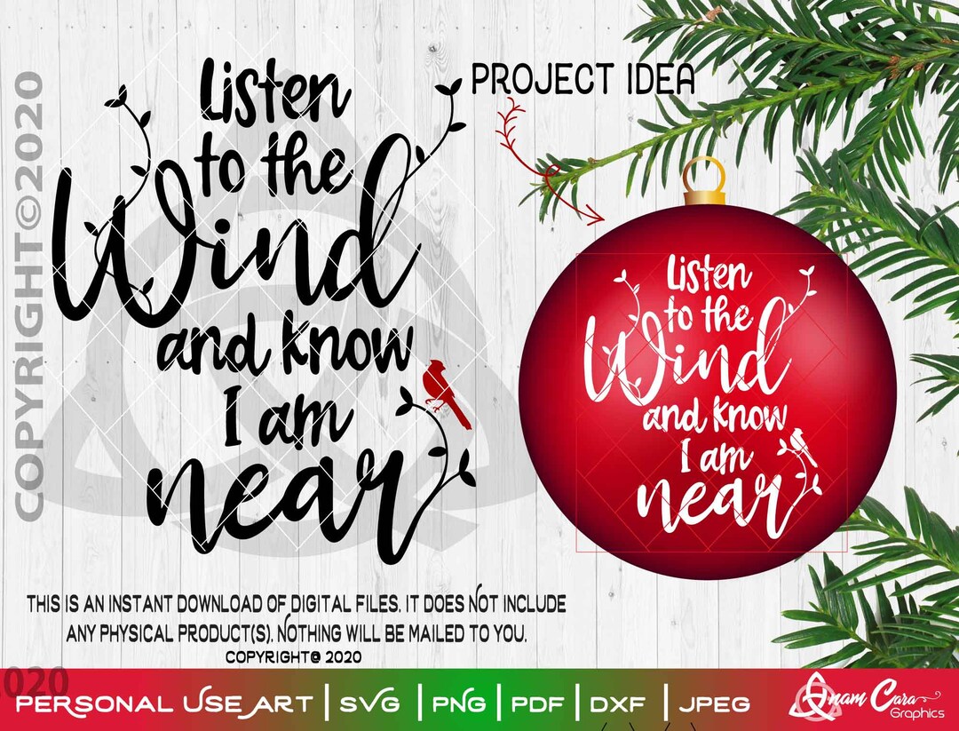 Listen to the Wind and Know I Am Near 01 | SVG Cut or Print Diyart in ...