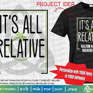 It's All Relative cut or Print DIY Art YOU Add Your Own Words Family ...