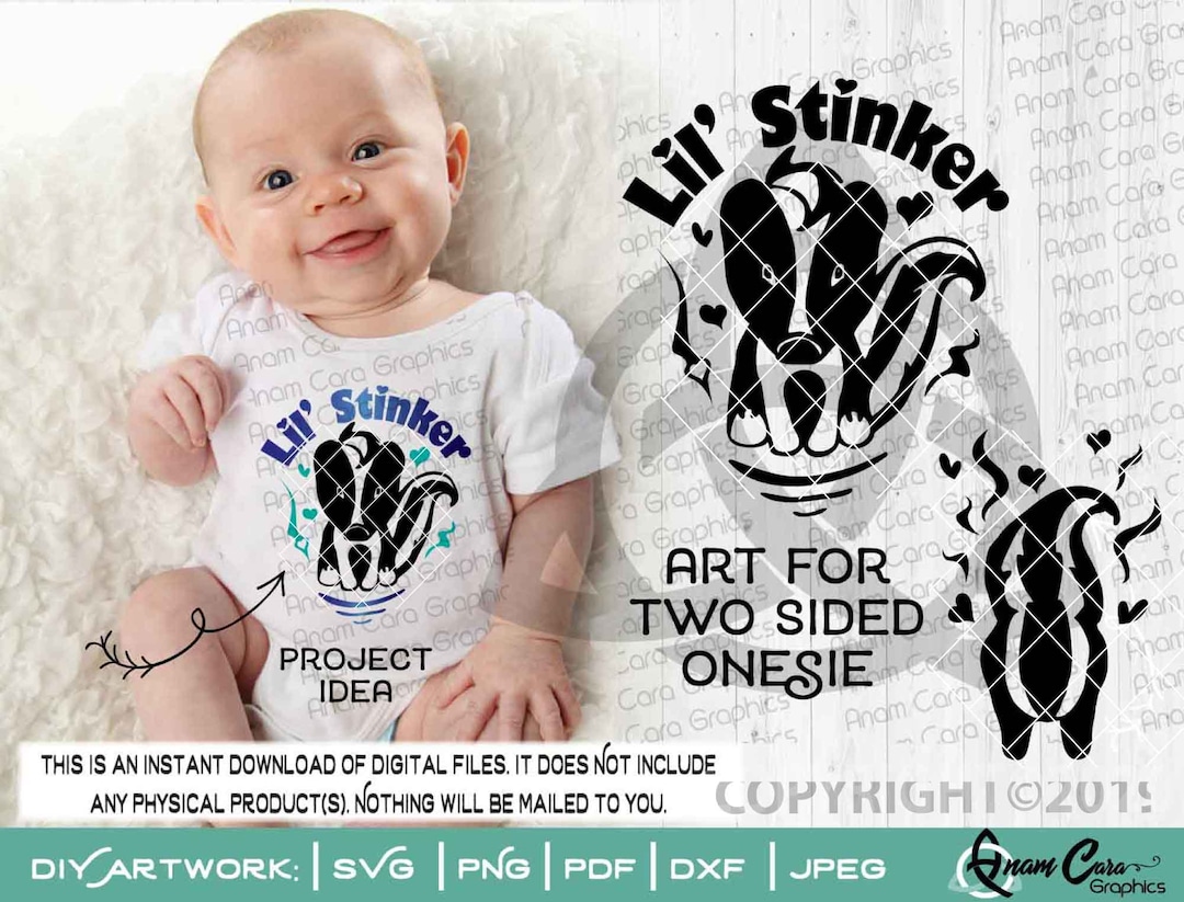Lil' Stinker| SVG Cut or Print Art Cute Onesie® Funny DIY Baby Shower ...