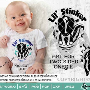Lil' Stinker| SVG Cut or Print Art Cute Onesie® Funny DIY Baby Shower ...