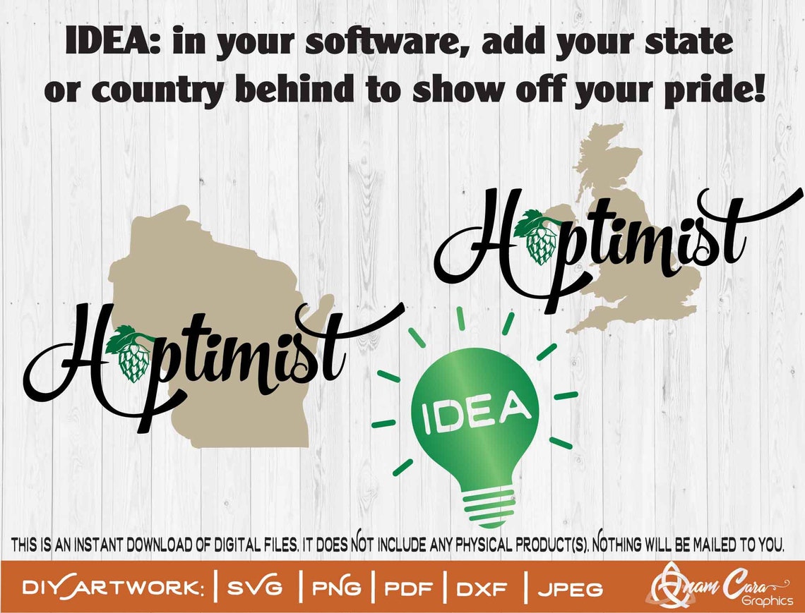 Hoptimist SVG Cut or Print Diy Art Fun Beer Lover Brewery | Etsy