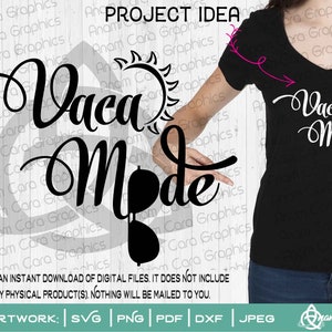 Vaca Mode SVG Cut or Print DIY Art Beach Summer Family - Etsy