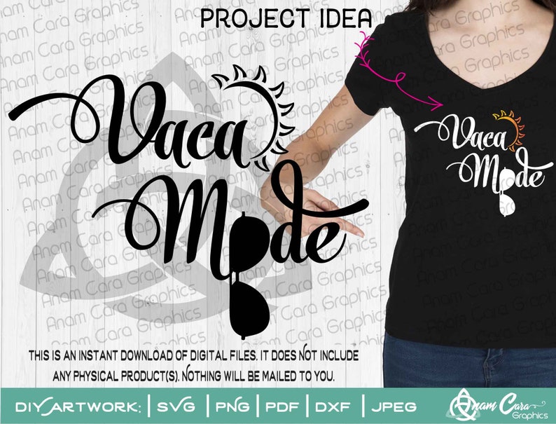 Vaca Mode SVG Cut or Print DIY Art Beach Summer Family - Etsy