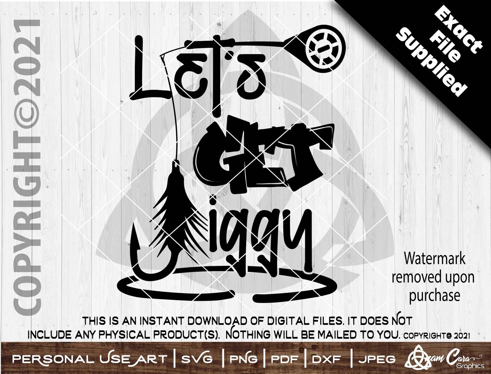 Let's Get Jiggy | SVG Cut or Print Diyart Funny Ice Winter Fishing ...