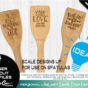 Funny Spoon/spatula Quotes Laser Ready Cut File - Bundle of 10 Designs ...
