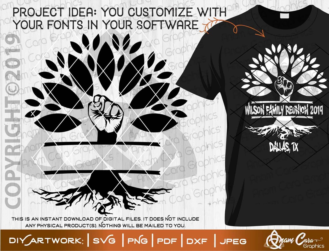 Family Tree Template SVG Cut or Print DIY Art Template for - Etsy