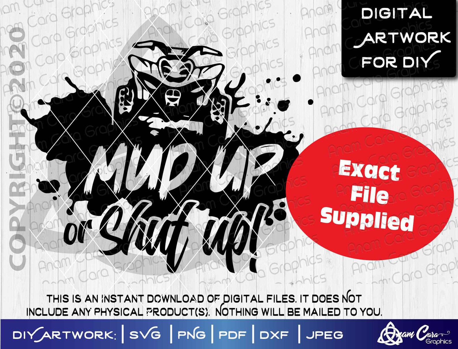 Mud up or Shut Up! |SVG Cut or Print DIY Art| Four Wheeler 4 Quad ATV ...
