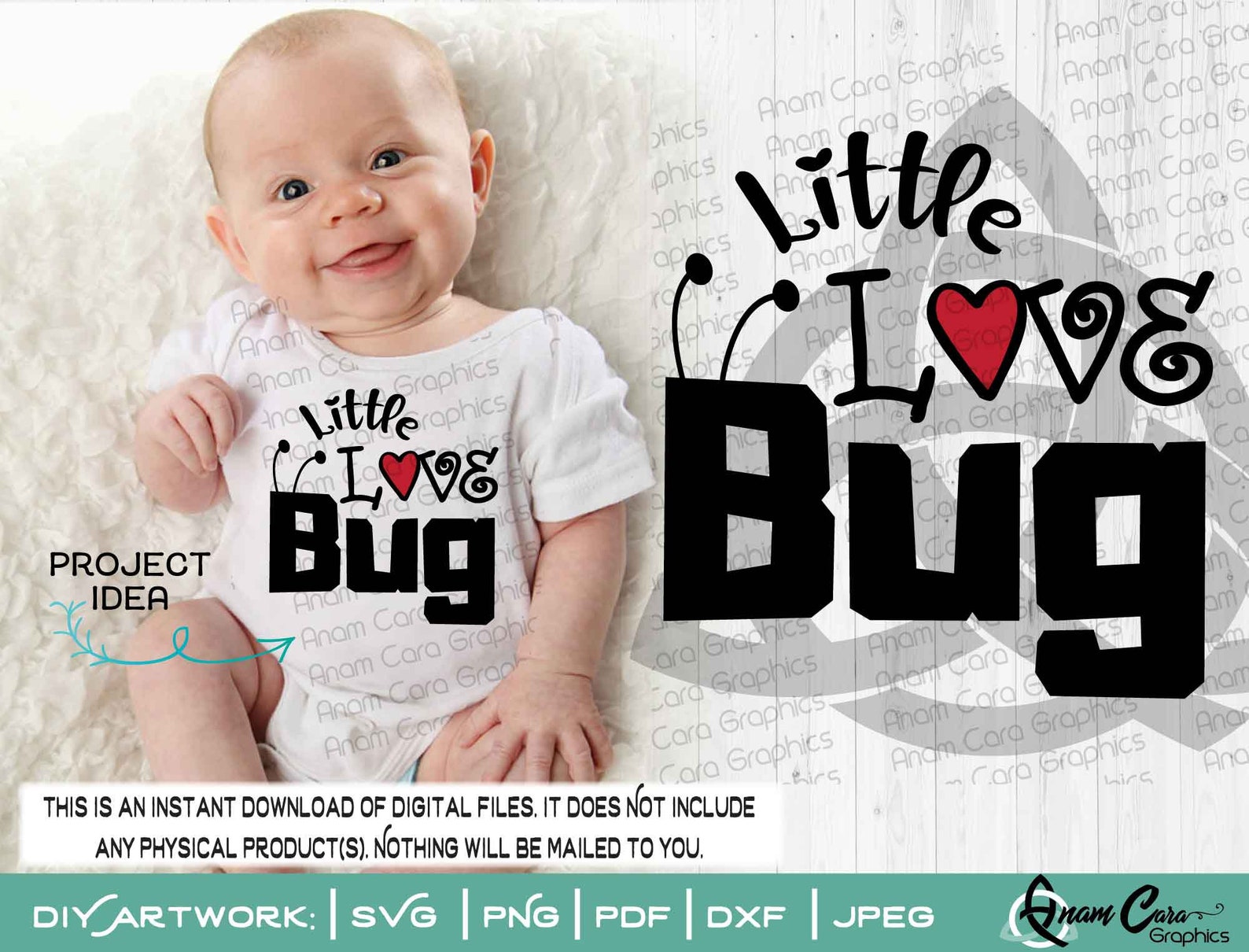 Little Love Bug SVG Cut or Print DIY Art Cute Fun Baby | Etsy