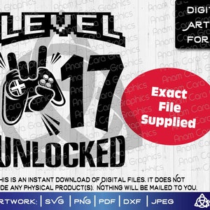 Level 17 Unlocked | SVG Cut or Print Diyart| 17th Seventeenth Video ...
