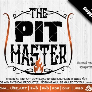 The Pit Master Vintage SVG Cut or Print Diyart King Champion Smoker ...